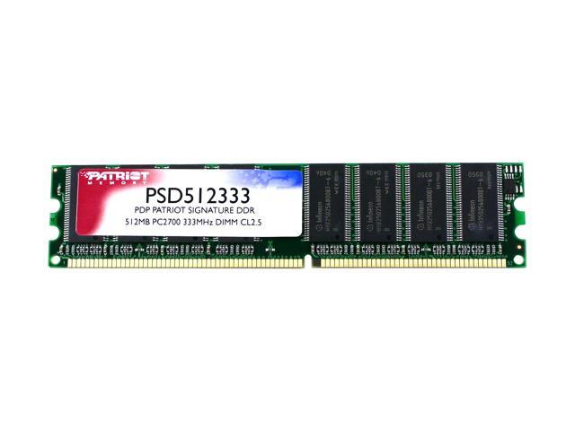 Patriot 512MB DDR 333 (PC 2700) Desktop Memory Model PSD512333 - Newegg.com