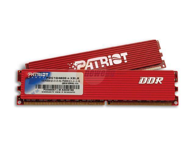 Open Box: Patriot 1GB (2 x 512MB) DDR 400 (PC3200) to DDR 600 (PC4800 ...
