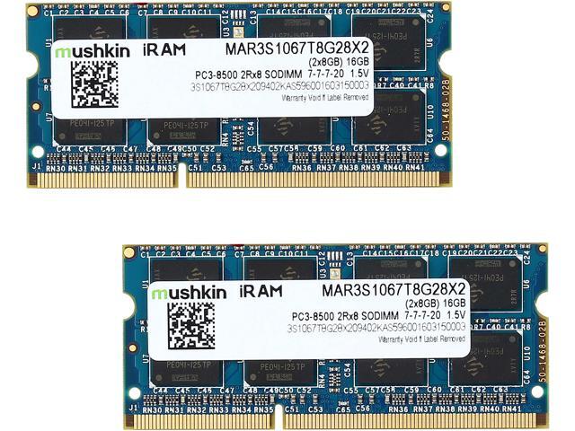 Mushkin Enhanced iRam 16GB (2 x 8GB) 204-Pin DDR3 SO-DIMM DDR3 1066 ...
