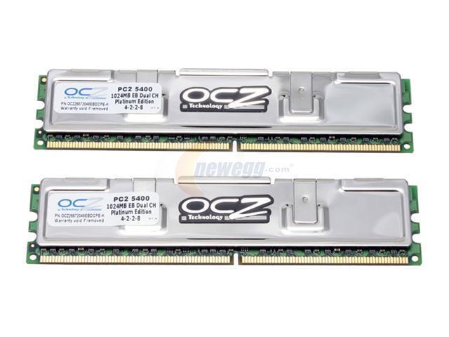 OCZ Platinum Enhanced Bandwidth 2GB (2 x 1GB) DDR2 667 (PC2 5400) Dual ...