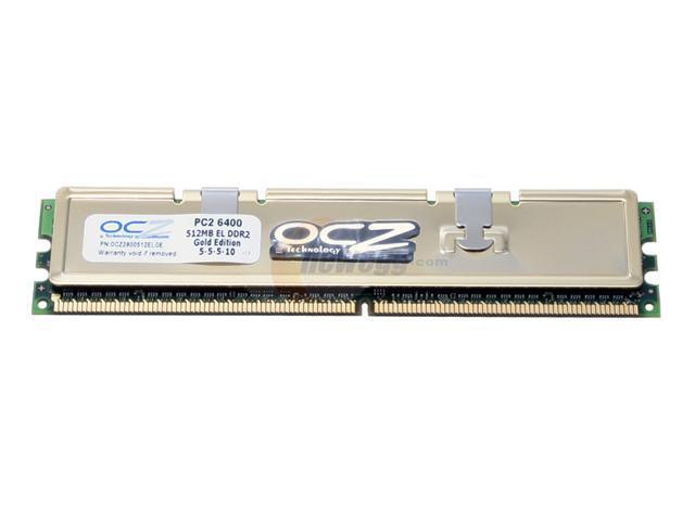 OCZ Gold 512MB DDR2 800 (PC2 6400) Desktop Memory Model OCZ2800512ELGE ...