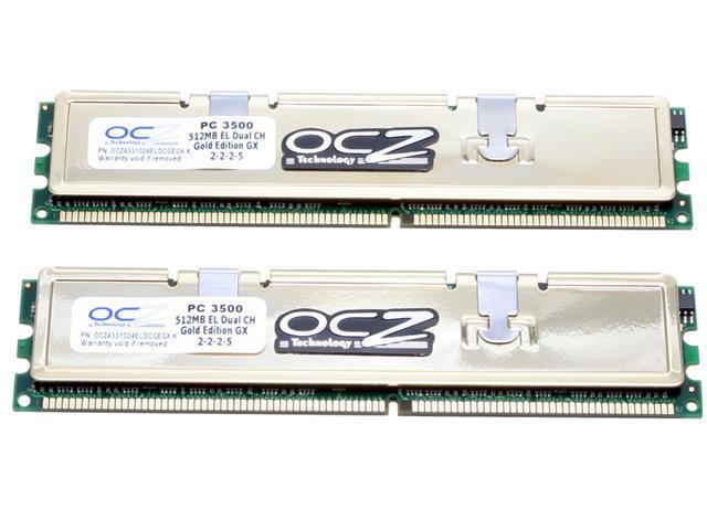 OCZ Gold Gamer eXtreme Edition 1GB (2 x 512MB) DDR 433 (PC 3500) Dual ...