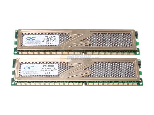OCZ Gold 1GB (2 x 512MB) DDR 400 (PC 3200) Dual Channel Kit Desktop ...
