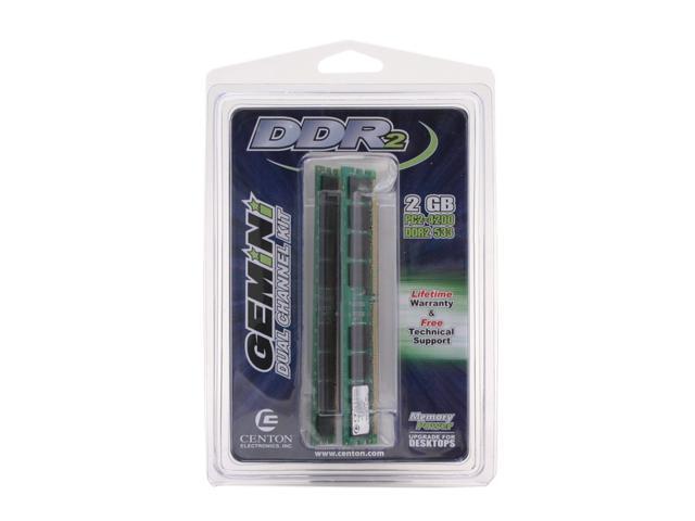 CENTON 2GB (2 x 1GB) DDR2 533 (PC2 4200) Dual Channel Kit Desktop Memory Model 2GBDDR2KIT533 ...
