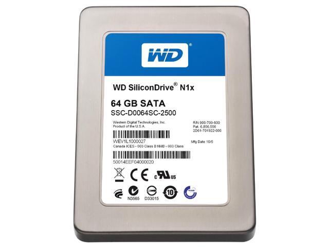 Western Digital SiliconDrive N1x 2.5" 64GB SATA II SLC Internal Solid ...