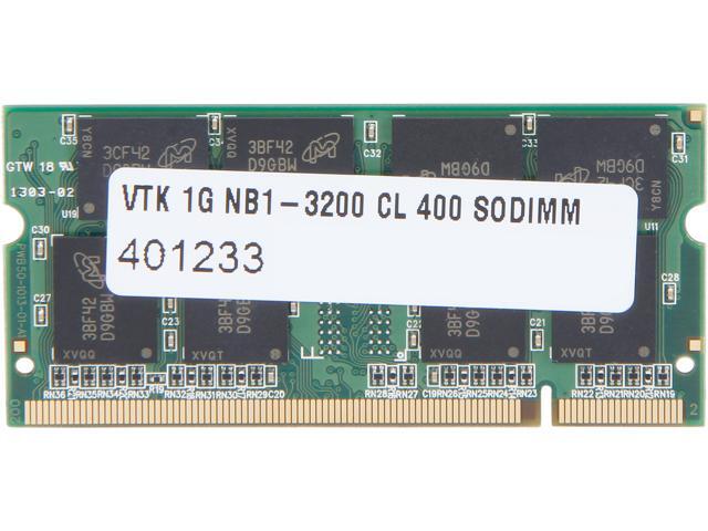 Visiontek 1GB 200-Pin DDR SO-DIMM DDR 400 (PC 3200) Laptop Memory Model ...