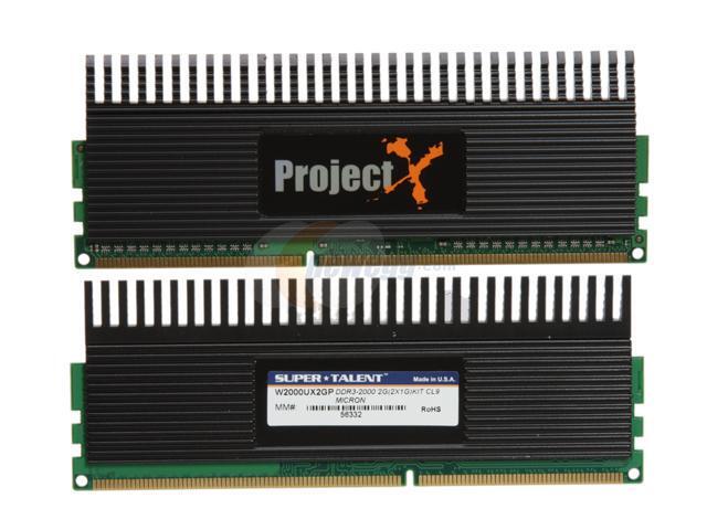 SUPER TALENT 2GB (2 x 1GB) DDR3 2000 (PC3 16000) Dual Channel Kit ...