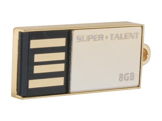 SUPER TALENT PICO_C 8GB Flash Drive (USB2.0 Portable) with Gold Plated ...