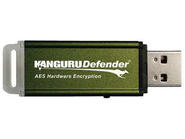 Kanguru Defender 4GB USB 2.0 Flash Drive (Green) AES Encryption ...