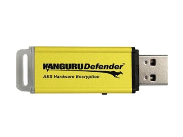 Kanguru Defender 8GB USB 2.0 Flash Drive (Yellow) AES Encryption ...