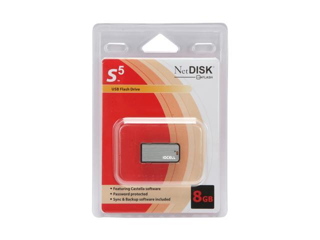 IOCELL Networks NetDISK 8GB USB 2.0 Flash Drive (Black and Silver ...