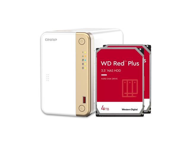 QNAP TS-262-4G-24W-US 2 Bay Multimedia Desktop NAS with 4TB Storage ...