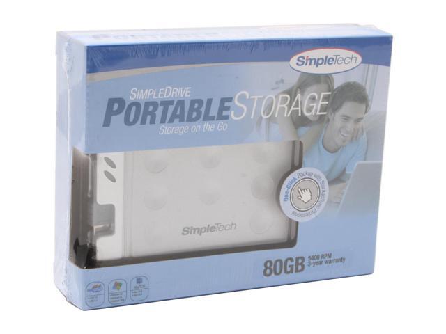 SimpleTech SimpleDrive Portable 80GB USB 2.0 2.5" External Hard Drive ...