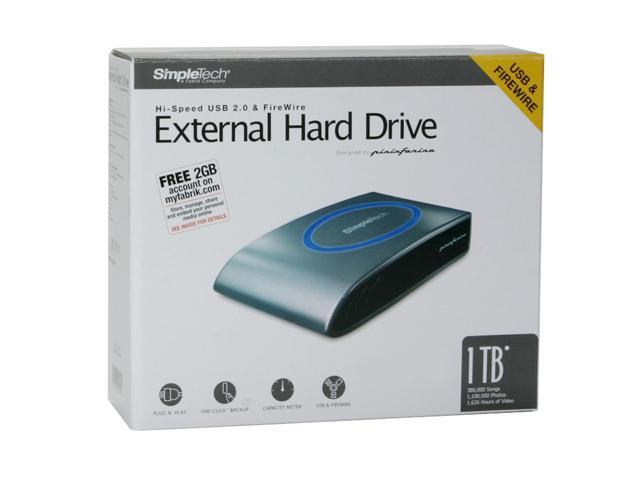 SimpleTech SimpleDrive 1TB 7200 RPM 3.5" USB 2.0 / Firewire400 External ...