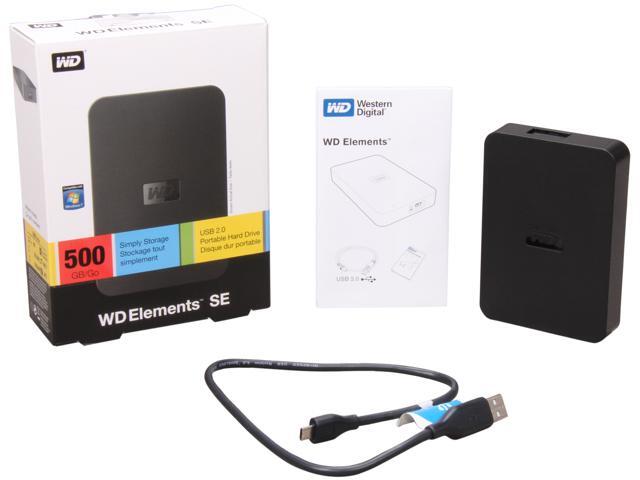 WD Elements SE 500GB USB 2.0 2.5" Portable Hard Drive - Newegg.com
