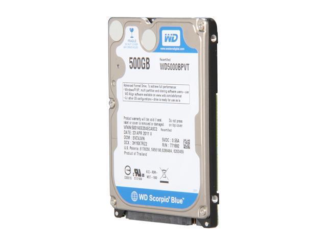 Refurbished: WD WD5000BPVT/R 500GB 5400 RPM 8MB Cache SATA 3.0Gb/s 2.5 ...