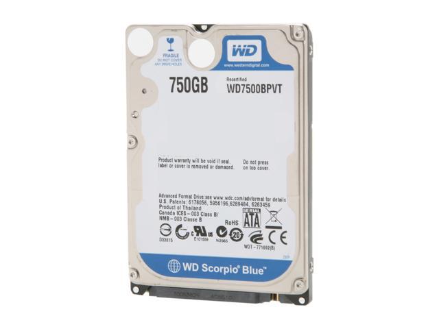 Refurbished: WD Scorpio Blue WD7500BPVT 750GB 5400 RPM 8MB Cache SATA 3 ...