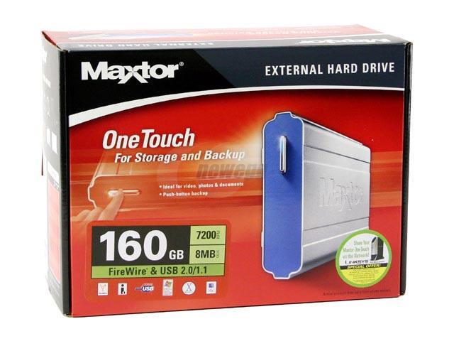 Maxtor OneTouch 160GB USB 2.0 / Firewire400 External Hard Drive ...