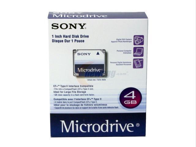 SONY MicroDrive Media RHMD4G 4GB CF+ Type II 1" Hard Drive Retail ...