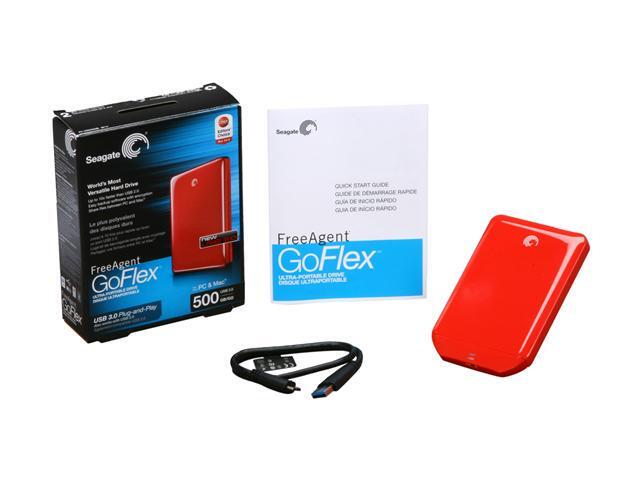 Seagate FreeAgent GoFlex 500GB USB 3.0 Ultra-Portable Hard Drive (Red ...