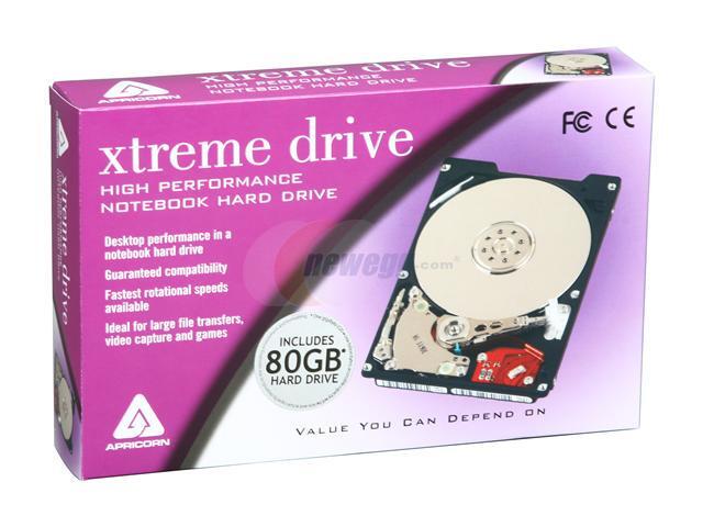 APRICORN AHD-4MDV-80 80GB 5400 RPM 8MB Cache EIDE 2.5" Internal ...