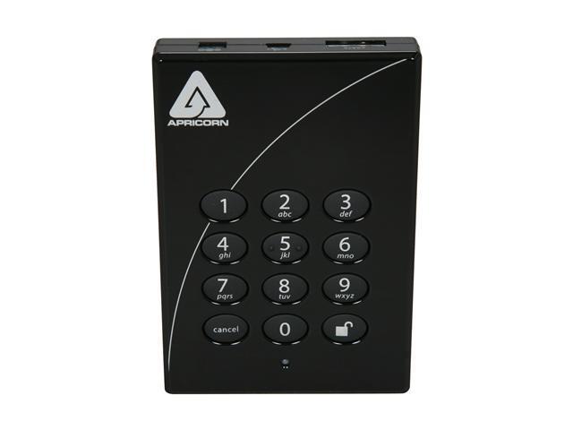 APRICORN 500GB Aegis Padlock Pro 256-bit Hardware Encryption Portable ...