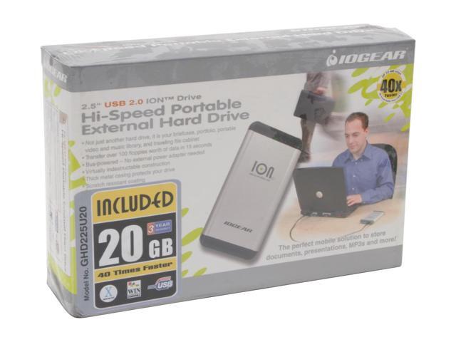 Open Box: IOGEAR ION Drive II 20GB USB 2.0 2.5" External Hard Drive ...