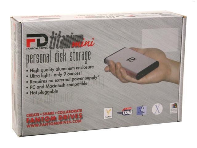 Fantom Drives Titanium Mini 20GB USB 2.0 2.5" External Hard Drive ...