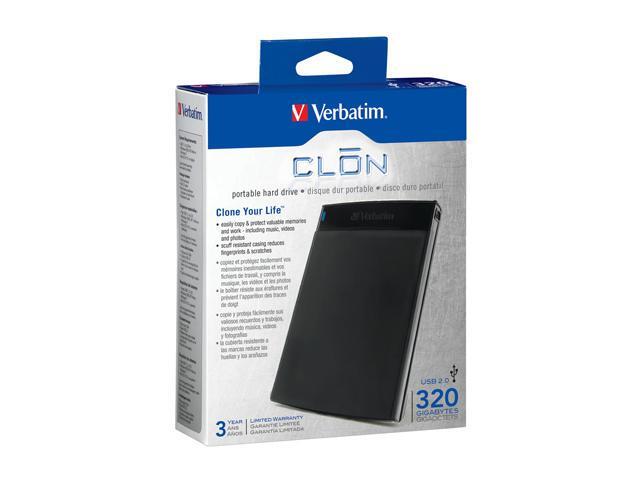 Verbatim CLON 320GB USB 2.0 Portable Hard Drive Black - Newegg.com