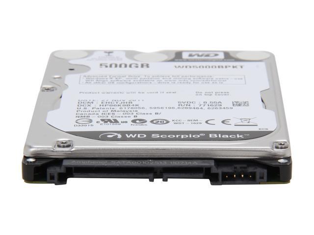 Refurbished: WD Scorpio Black WD5000BPKT 500GB 7200 RPM 16MB Cache SATA 3.0Gb/s 2.5" Internal ...