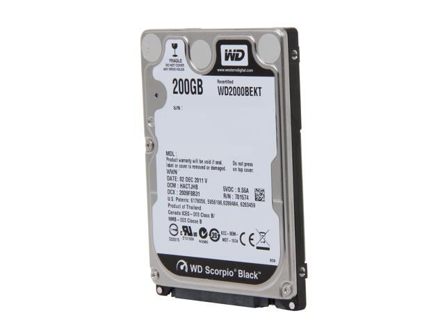 Refurbished: WD WD2000BEKT 200GB 7200 RPM 16MB Cache SATA 3.0Gb/s 2.5 ...