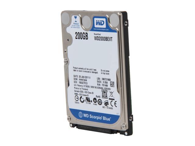 Refurbished: WD WD2000BEVS 200GB 5400 RPM 8MB Cache SATA 1.5Gb/s 2.5 ...