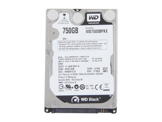 Refurbished: WD BLACK SERIES WD7500BPKX 750GB 7200 RPM 16MB Cache SATA 6.0Gb/s 2.5" Internal ...