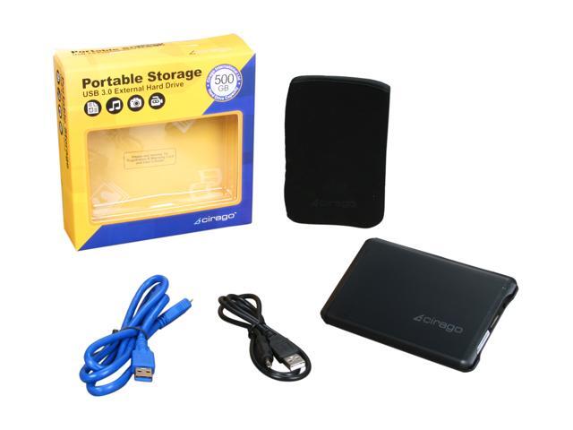 cirago 500GB Portable External Hard Drive USB 3.0 Model CST6050 Black ...