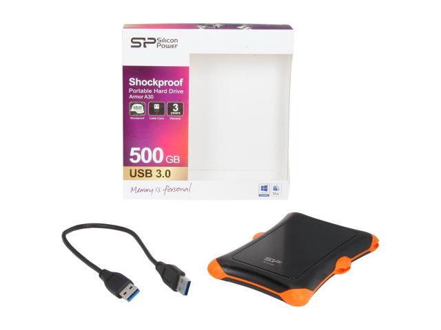 Silicon Power 500GB Armor Shockproof Portable Hard Drive USB 3.0 Model ...