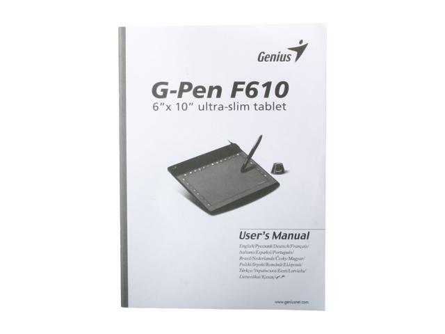 Genius G-Pen F610 6"x10" Ultra-Slim Tablet Stylish Finish with support ...