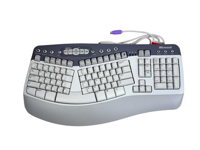 Microsoft K50-00100 Gray & White Natural MultiMedia Keyboard - Newegg.com
