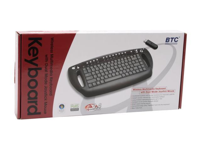 BTC 9019URFIII Black RF Wireless Multimedia Keyboard with Dual Mode ...