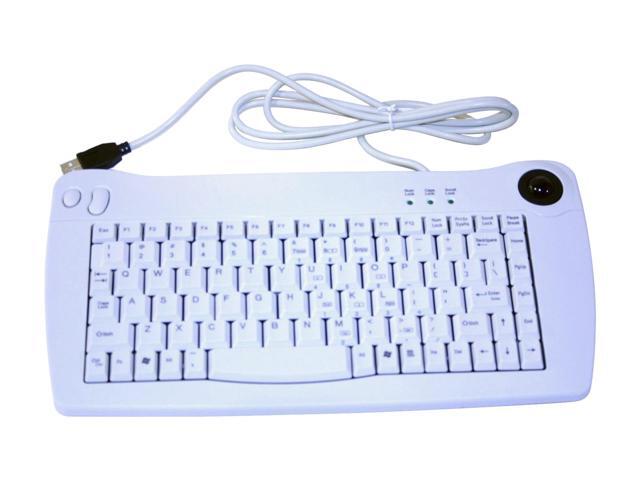 SolidTek MINI TRACK BALL KB-5010U White Wired Keyboard - Newegg.com