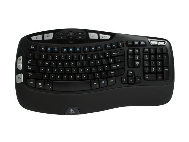 Logitech Black Cordless Wave Keyboard - Newegg.com