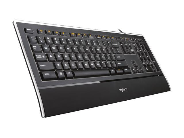 Refurbished: Logitech Illuminated K740 920-000914 Black Wired Keyboard ...