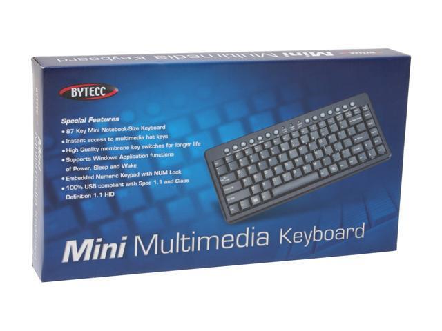 BYTECC MCK-90BH Black Wired Multimedia Keyboard Built-in 2 ports USB ...