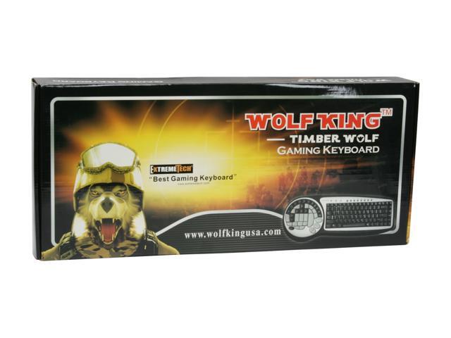 WOLF KING DK2588UH Black/White Wired Timberwolf Gaming Keyboard ...