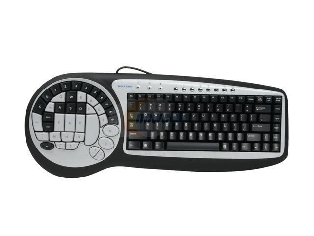 WOLF KING DK2588UH Black/White Wired Timberwolf Gaming Keyboard ...
