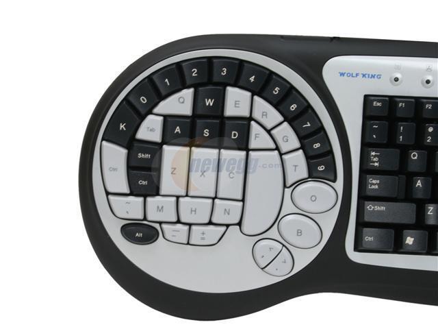 WOLF KING DK2588UH Black/White Wired Timberwolf Gaming Keyboard ...