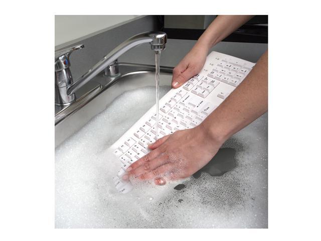 Kensington K64406US White Wired Washable Keyboard with Antimicrobial ...