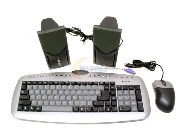 Linkworld LM601-C2628 2-Tone Wired Keyboard Mouse and Speaker Combo Set ...