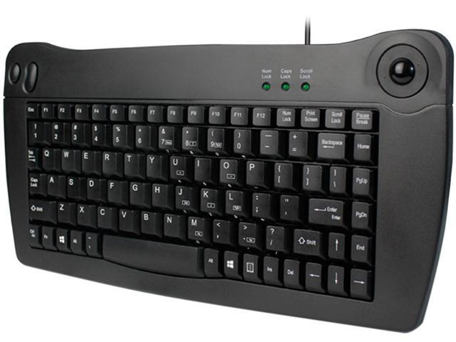 Adesso ACK-5010PB Mini PS/2 Keyboard with Trackball (Black) - Newegg.com