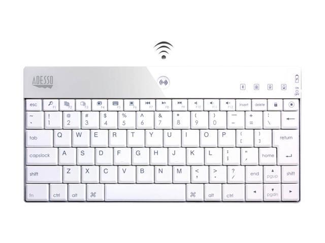 ADESSO WKB-1000BW White 84 Normal Keys 14 Function Keys Bluetooth ...