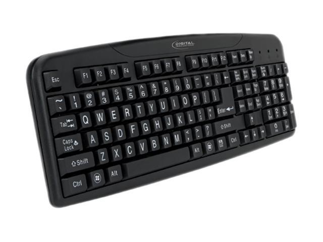 Digital Innovations 4250400 Black Wired Easy-View Keyboard - Newegg.com